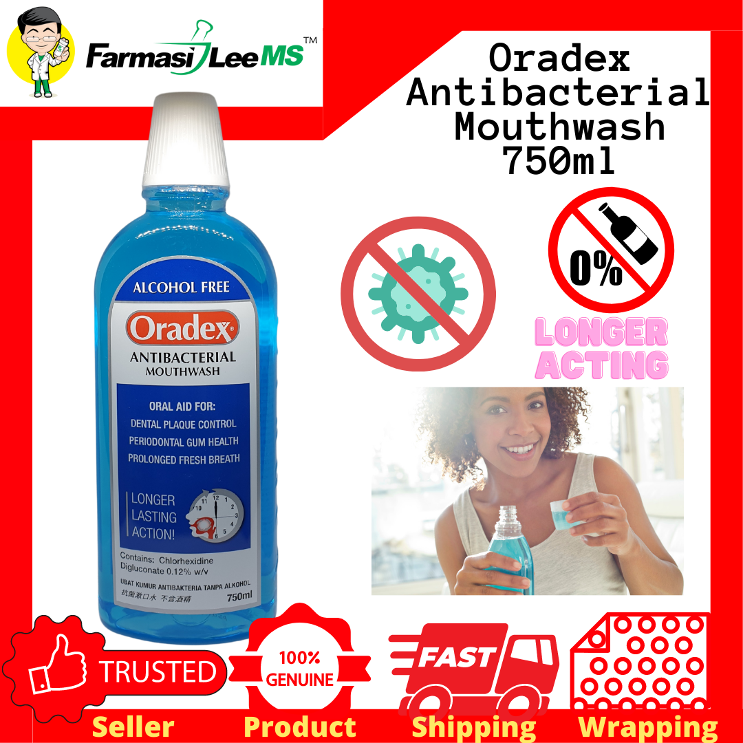 Oradex Antibacterial Mouthwash (750ml) (Exp 06/2027) | Shopee Malaysia