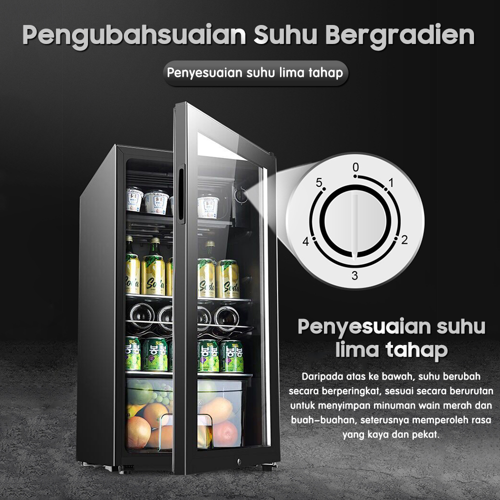 【Ready Stock】Ice Bar Fridge 100L Refrigerator Frozen Refrigerator Rumah ...