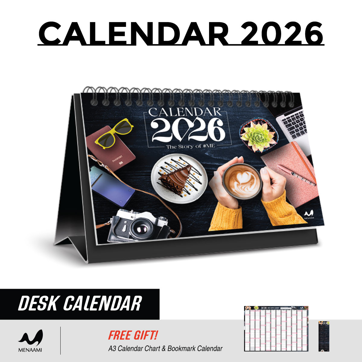 [ MENAAMI ] 2026 KALENDAR MEJA + CUTI UMUM + MASIHI + HIJRAH DESK TABLE ...