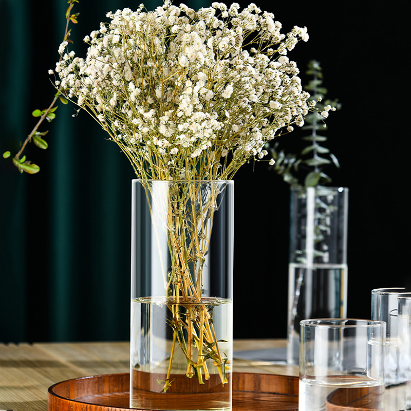 Transparent Glass Flower Vase Cylinder | Pasu Bunga Kaca Lutsinar Ruang ...