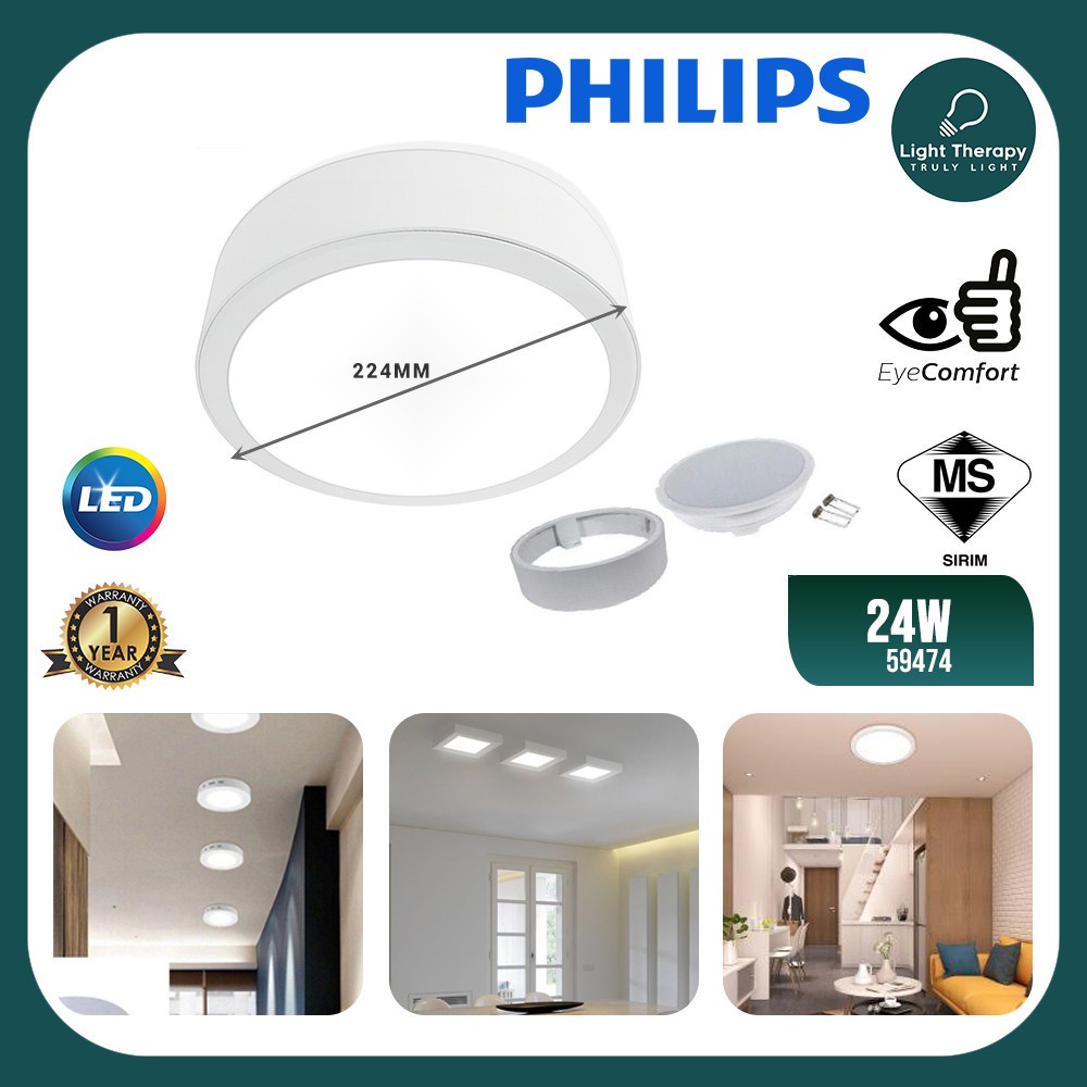 🔥𝐒𝐈𝐑𝐈𝐌🔥Philips 17w/24w Meson 59472 59474 Surface Mounted LED Downlight ...