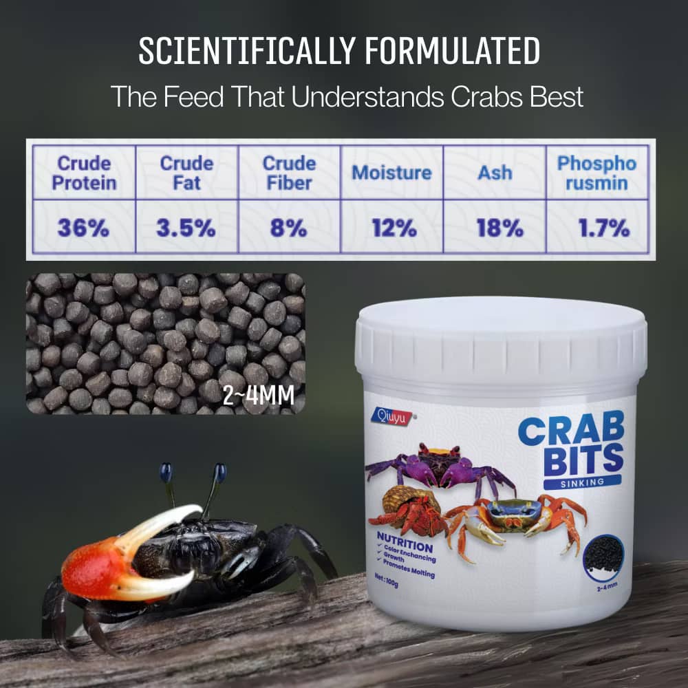 Qiuyu Crab Bits 100g Freshwater Pet Crab Food feed Makanan Ketam Air ...
