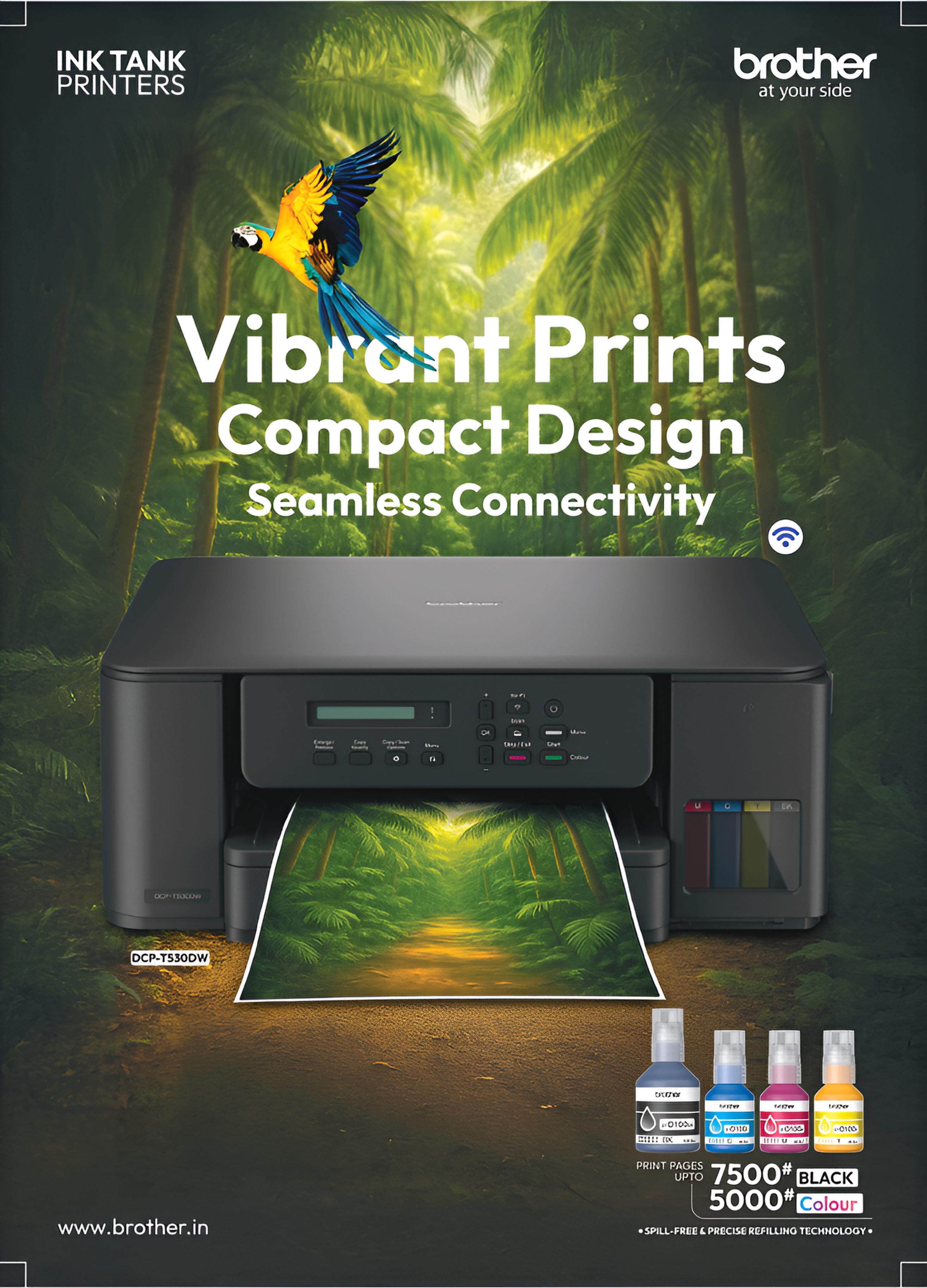 Brother DCP-T530DW A4 3-in1 WI-FI Color Ink Tank Inkjet Printer - Low ...