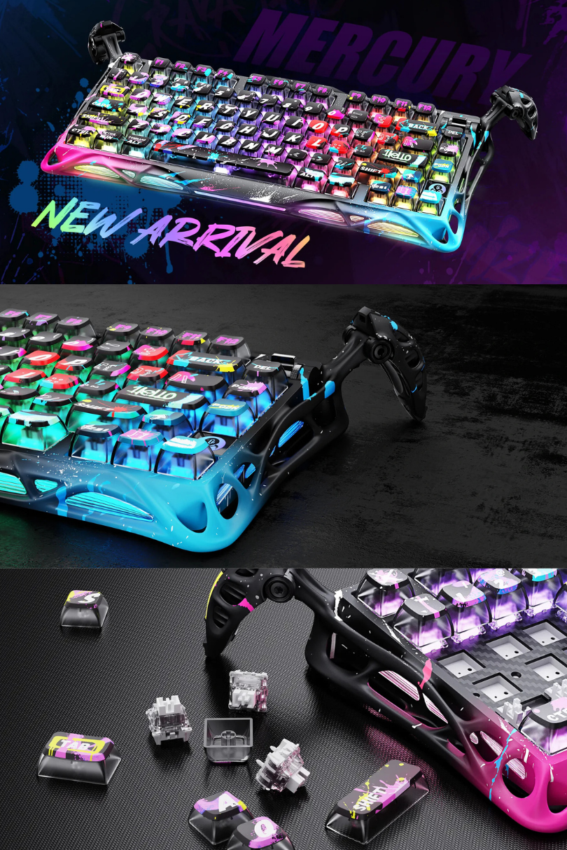GravaStar Mercury V75 Pro 75% RGB Aluminum HE 8000Hz Gaming Keyboard ...