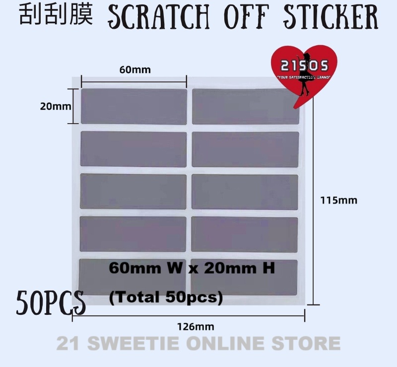50PCS Scratch Silver Sticker Rectangle Adhesive Scratch off labels ...