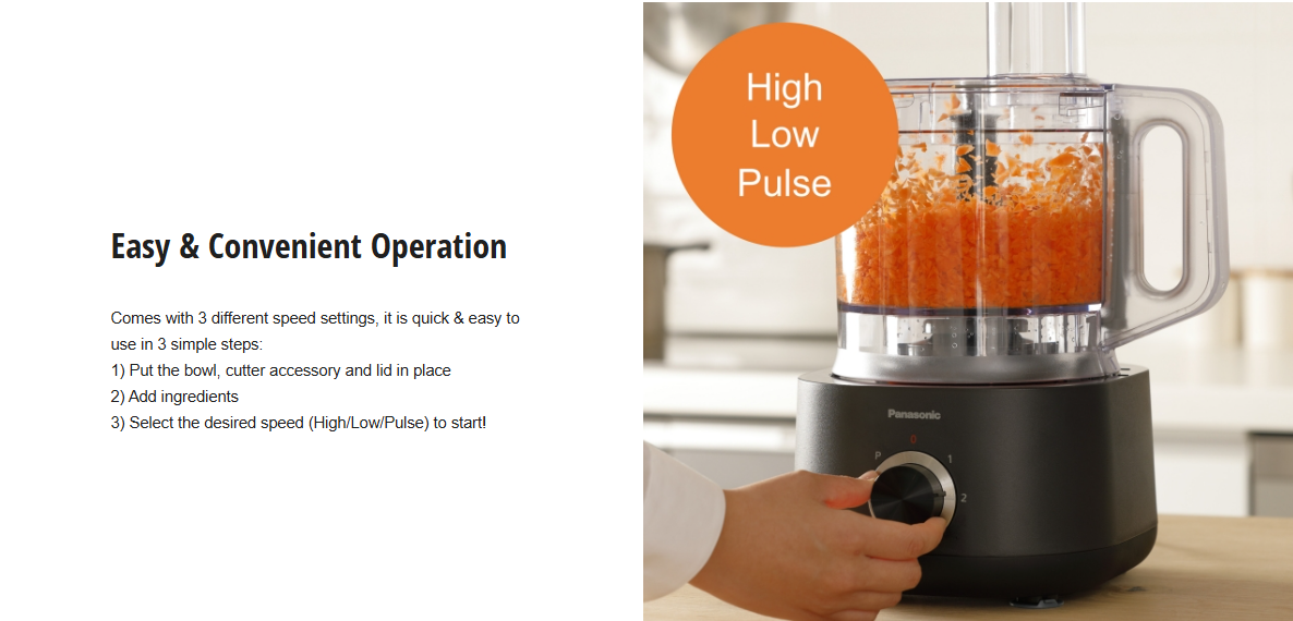 PANASONIC MK-F510KSK FOOD PROCESSOR WITH 9 ACCESSORIES FOR 25 FUNCTIONS ...