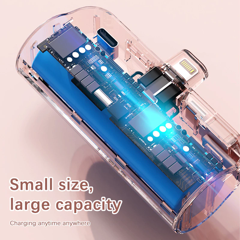 2 IN 1 Capsule Mini Power Bank 3000mAh Portable Charger for iPhone ...