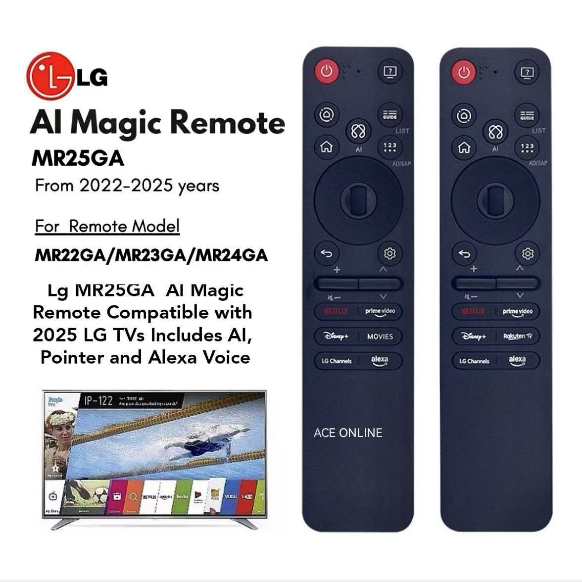 Lg MR25GA AI Magic Remote Compatible with 2025 LG TVs Includes AI ...