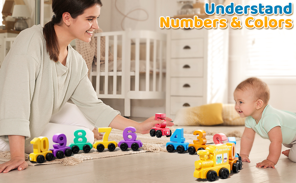 NIKO Magnetic Digital Train Toy Magnet Wheel Train Early Education Toys ...
