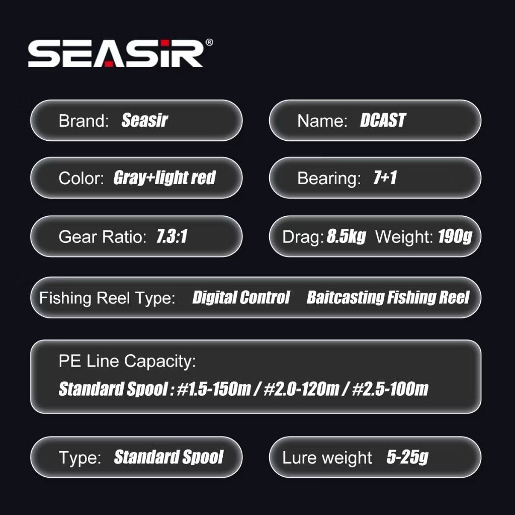 SEASIR DCAST DC Baitcasting Fishing Reel Digital Control long cast ...