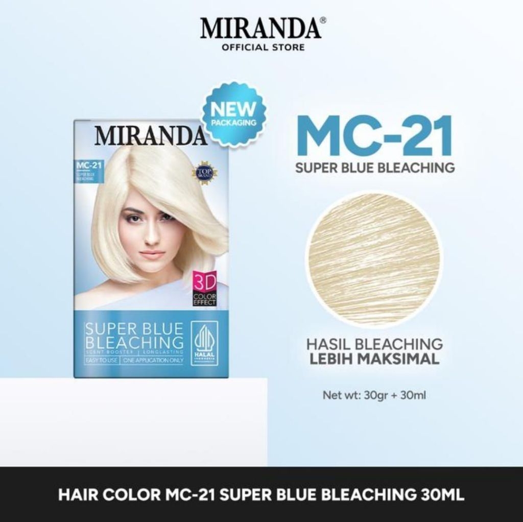 Miranda hair color mc21 super blue bleaching | Shopee Malaysia