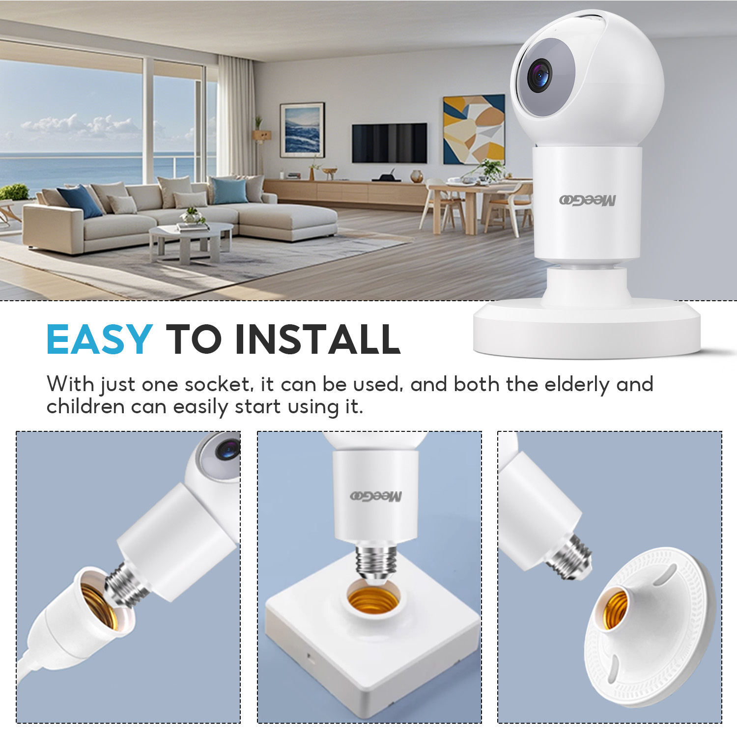 MeeGoo WiFi Smart CCTV Home IP Security Cameras 4MP HD Full Color Night ...