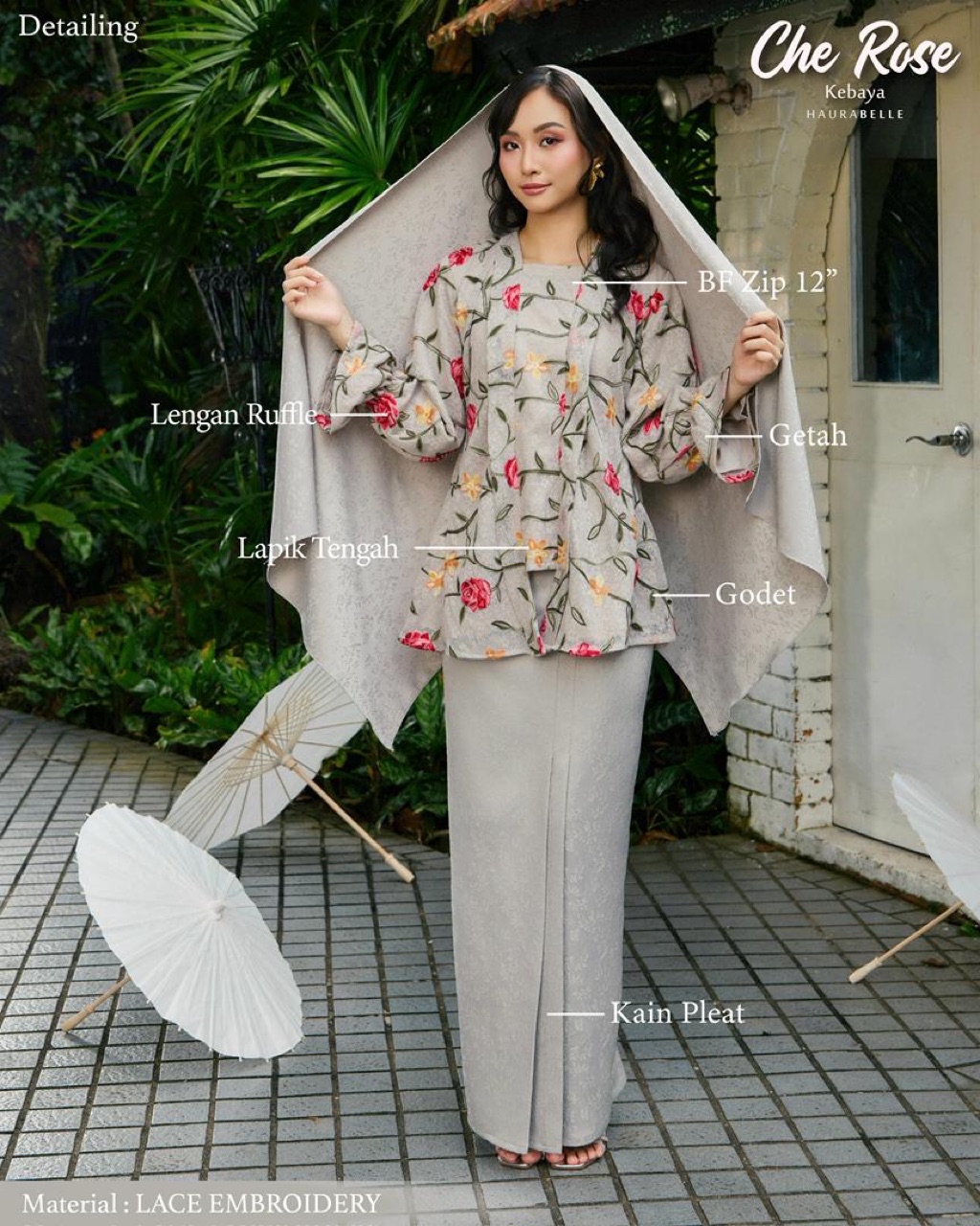 HAURABELLE MINI KEBAYA CHE ROSE LOOSE MODERN IRONLESS SEDONDON IBU DAN ...