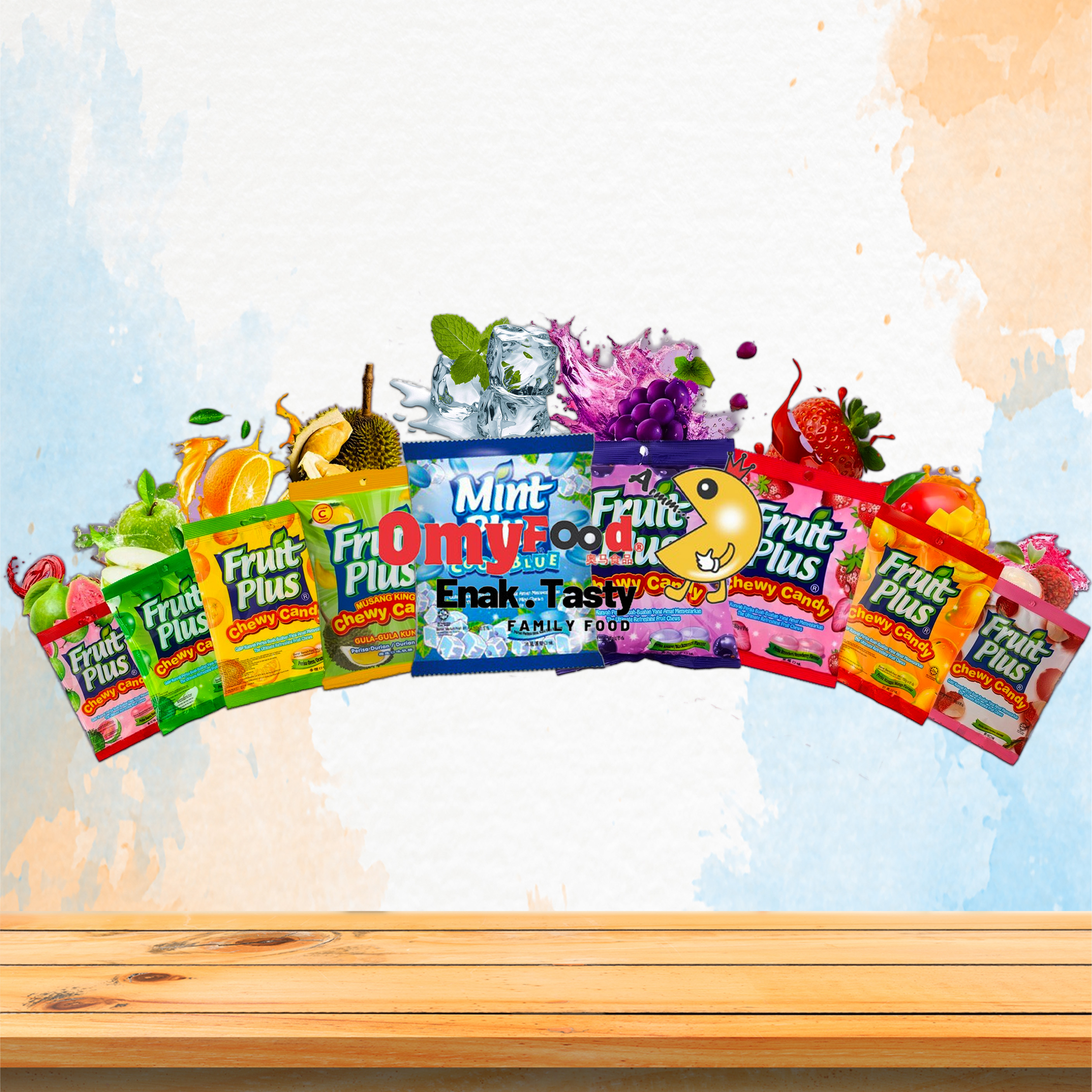 100g, 120g Fruit Plus Mint Plus Assorted Chewy Candy [OmyFood] | Shopee ...