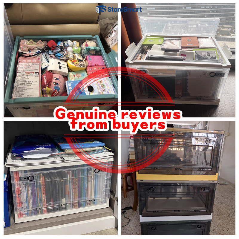 【StoreSmart】 Foldable Storage Box Transparent Storage Cabinet With Lid ...