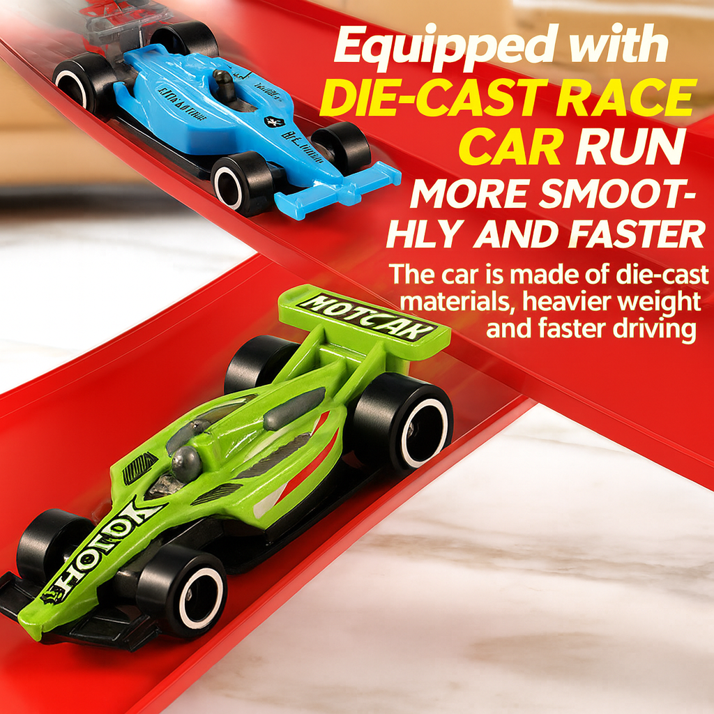 SET Kids Racing Track Toy 5 meter Looping Car Track Set 2-Player Race ...