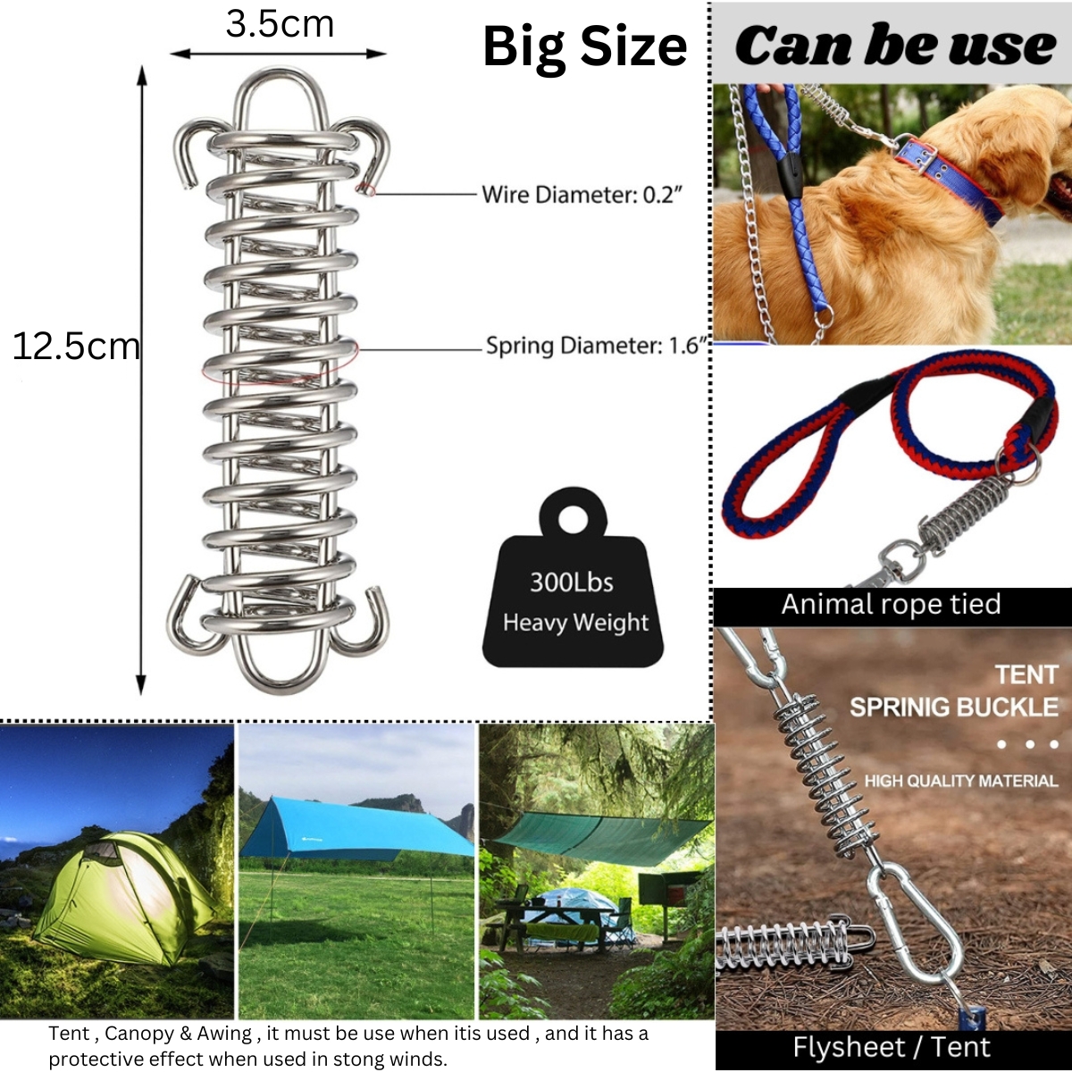 Deck Peg Fishbone Nail Peg Tent Tool Spring Tensioner Peg Nail Plank ...