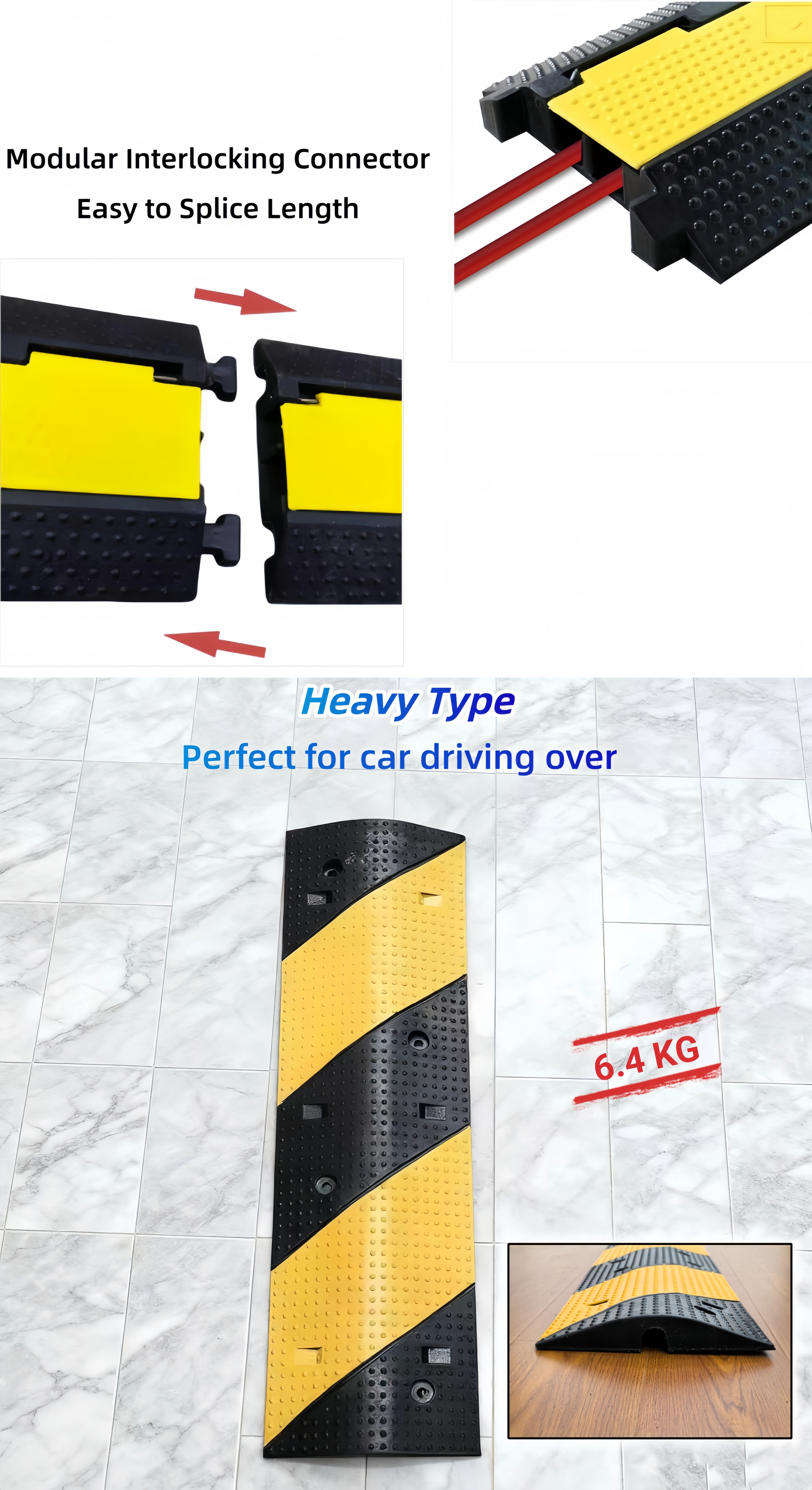 Cable Pipe Cover Protector Rubber Ramp Road Hump Speed Bump Indoor ...