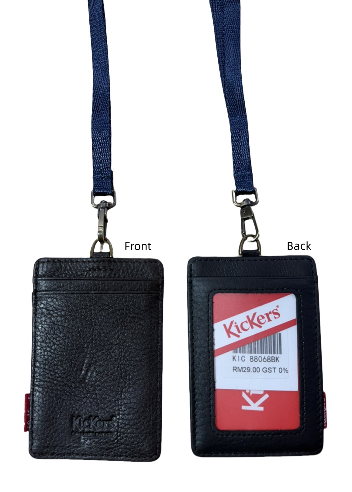 Kickers Leather ID T&G Credit Card Door Access Name Card Holder With ...