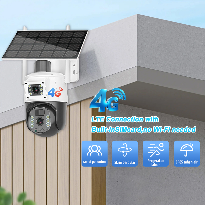 Franwell V380 T1/T20 12MP 4G sim Solar Outdoor CCTV Wireless Dual Lens ...