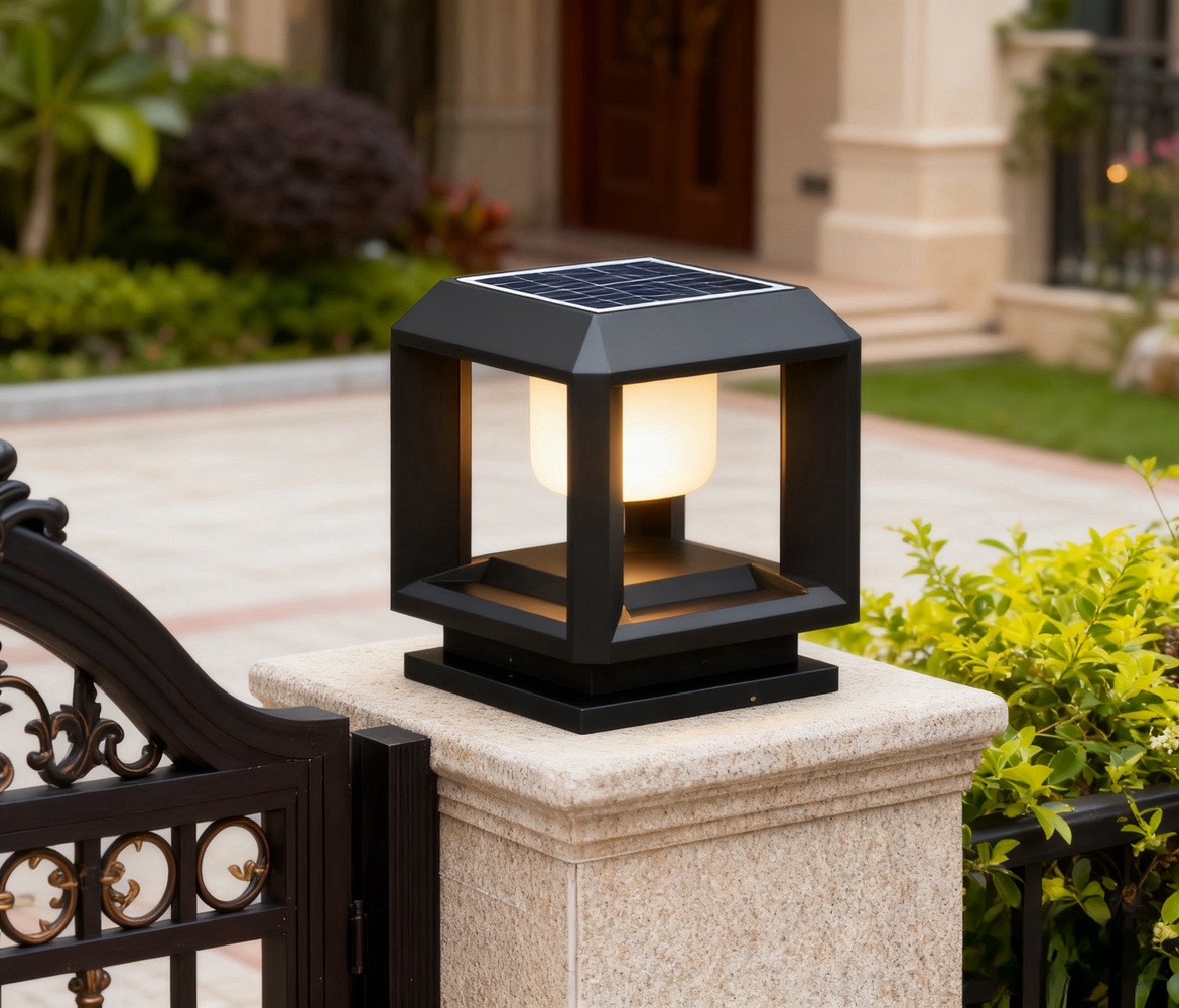 Solar Gate Lamp Waterproof Lampu Pagar Gate Light Outdoor Pillar Light ...