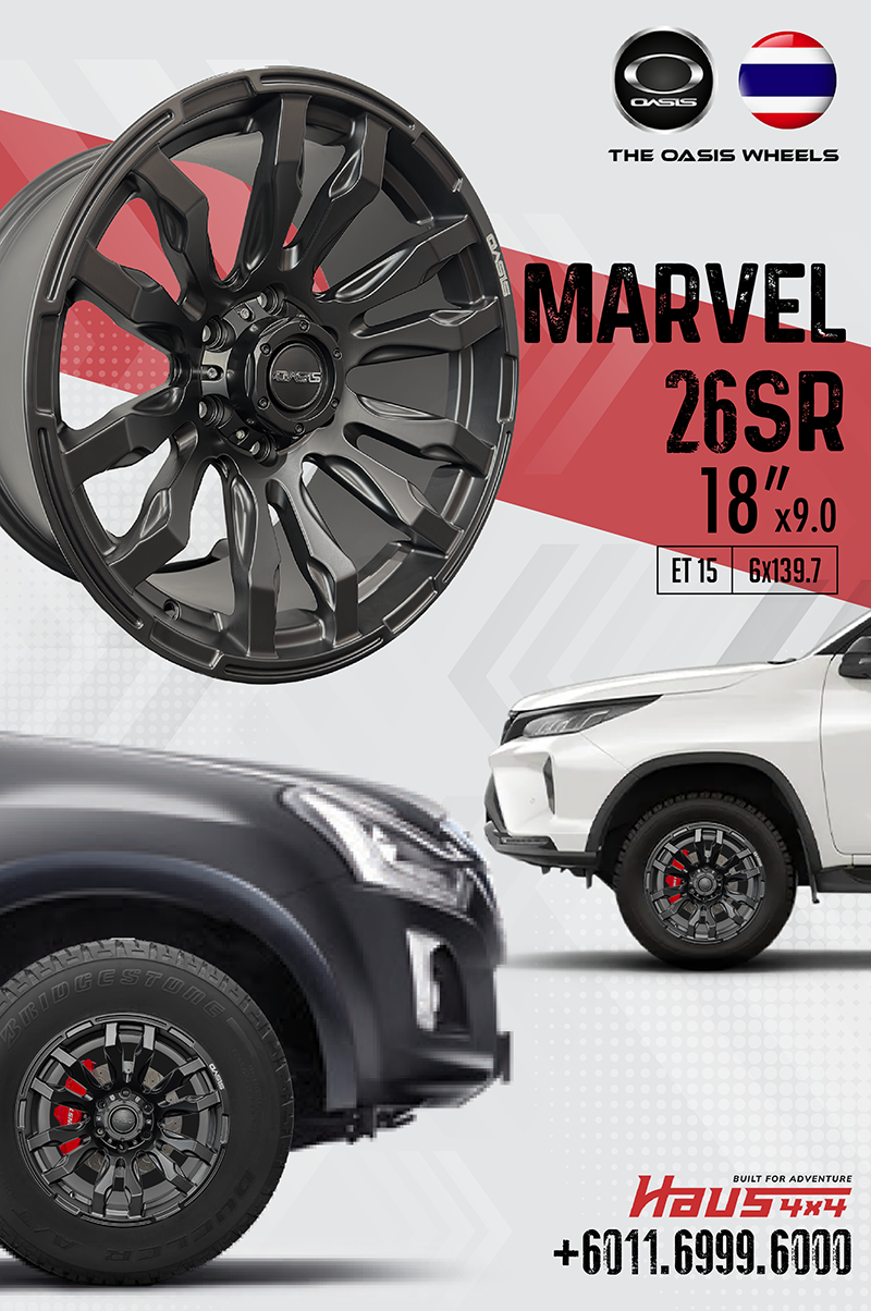 [1 PCS] Oasis Wheel 18 Inch Marvel 26SR Ranger Triton Hilux Dmax 4x4 ...