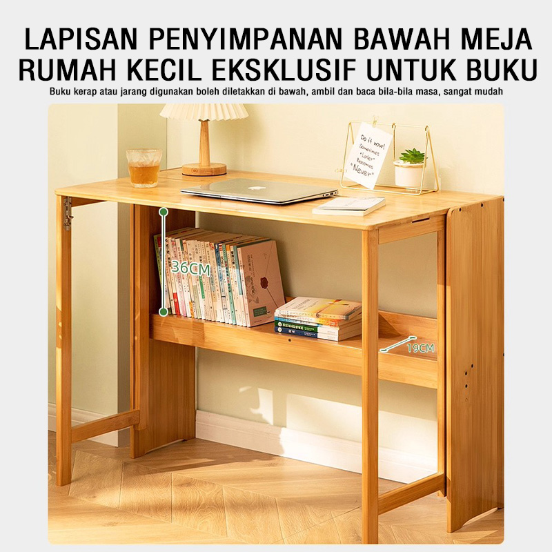 STG Folding Study Table Meja Belajar with Cabinet Computer Table ...