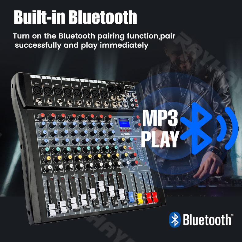 RAYHAYES RT-80S 8/10/14 Channels Professional Audio Mixer USB Port ...