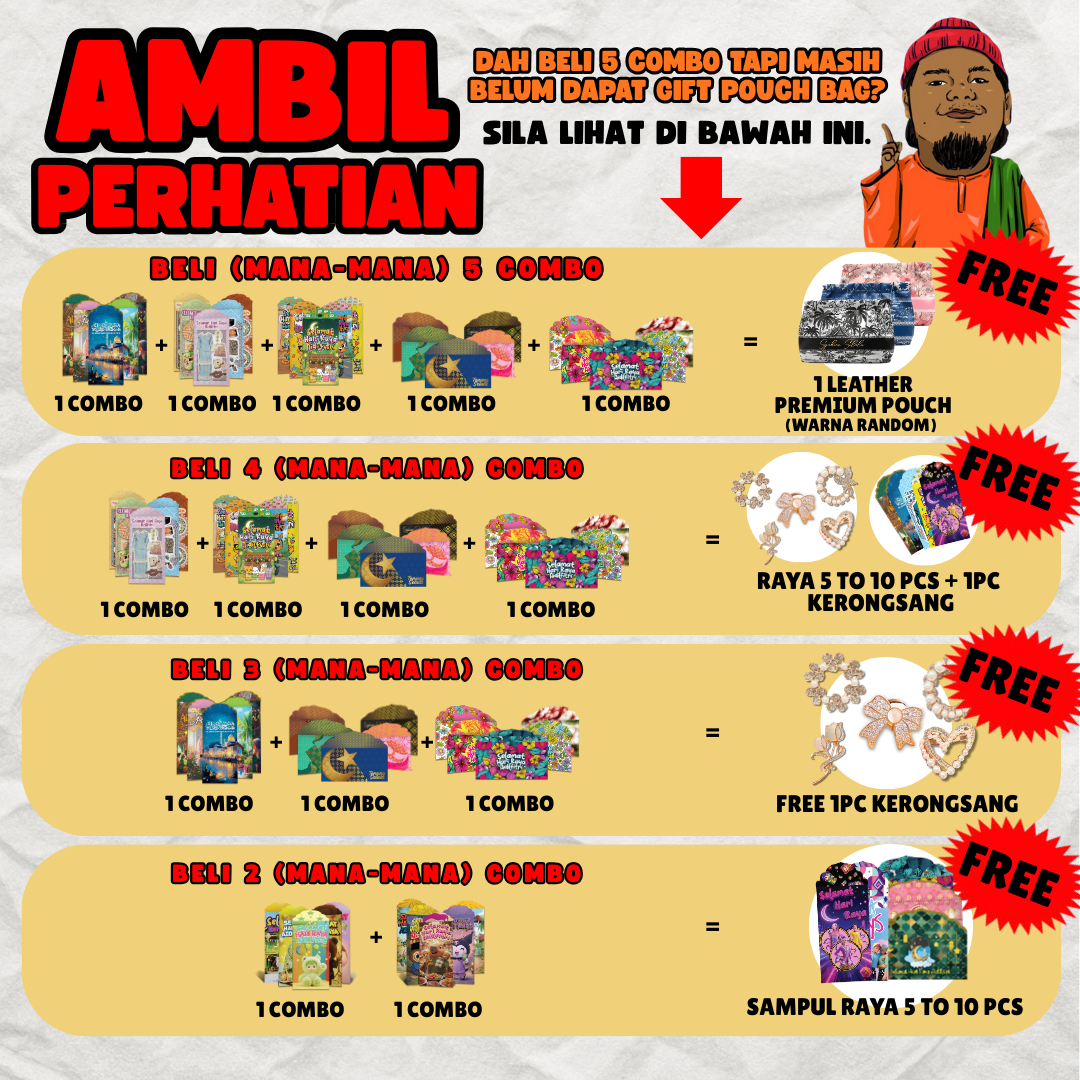 TBF Sampul Raya 2026 Combo + Loose | 11 Combo (55 Design) + 55 Loose ...