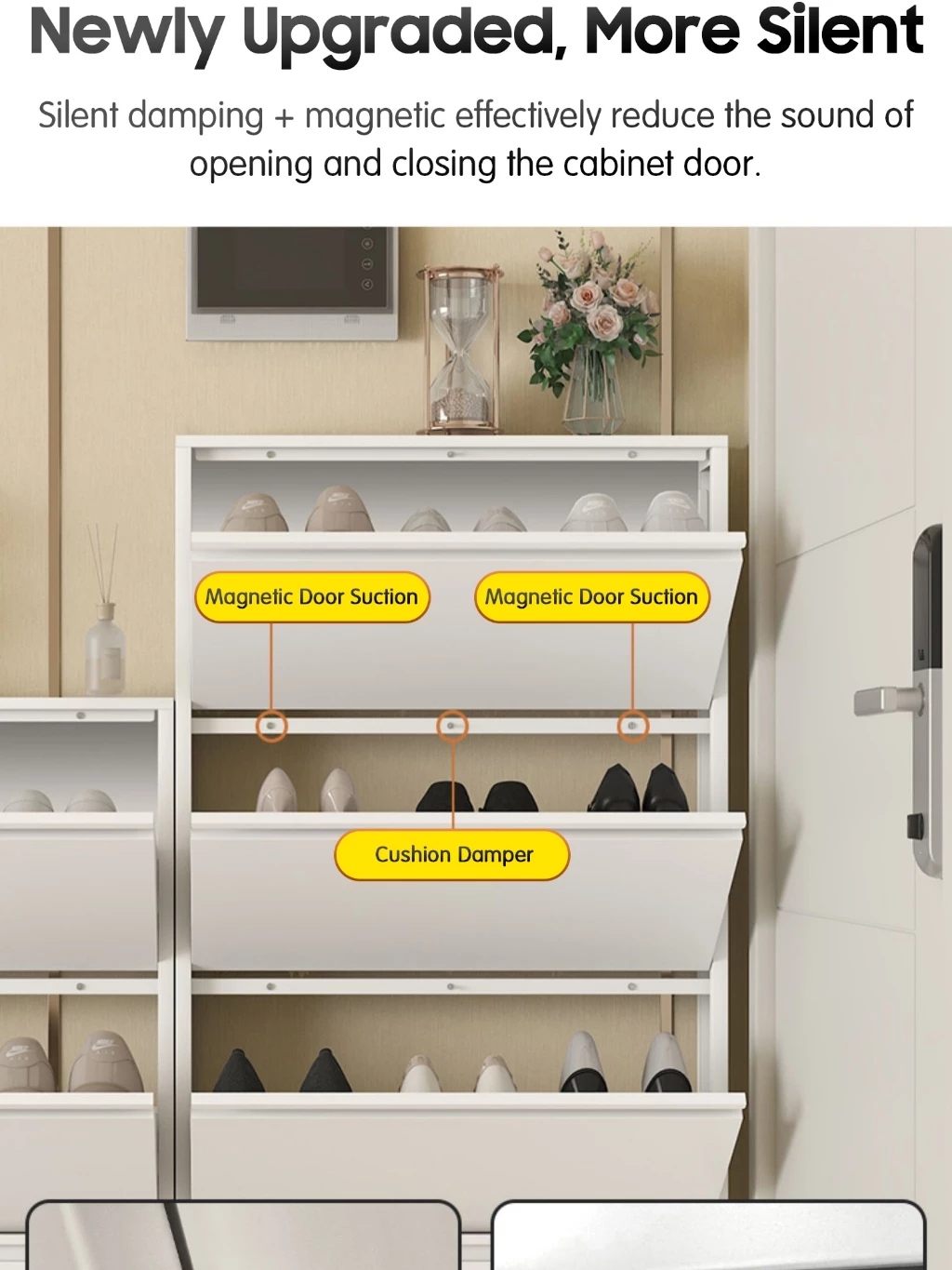 4 Door Multi-Layer Home Shoe Cabinet Almari Kasut/Rak Kasut Bertutup ...