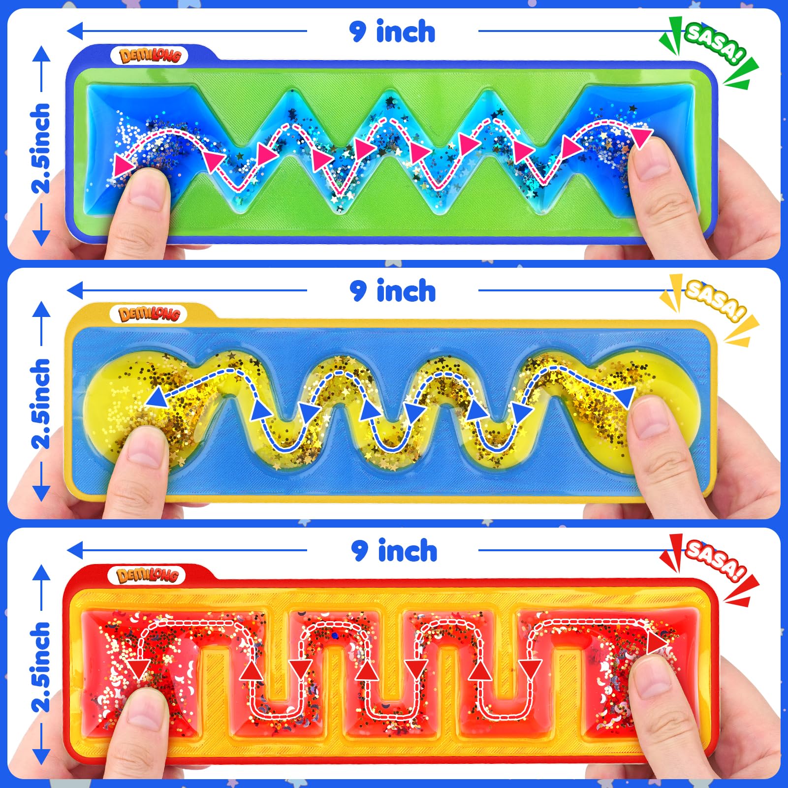 【Baby101】 Squishy Sensory Tubes Filled with Colorful Water and Glitter ...