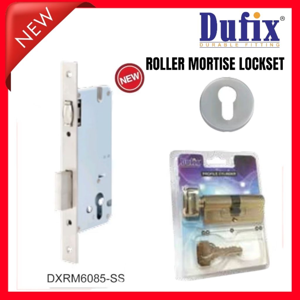 DUFIX ROLLER MORTISE LOCKSET 60X85MM FOR DOUBLE DOOR LOCK | Shopee Malaysia