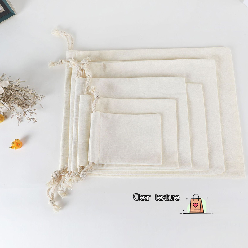 Linen Drawstring Pouch Beg Serut Cenderahati Eco Bag Natural Burlap Beg ...