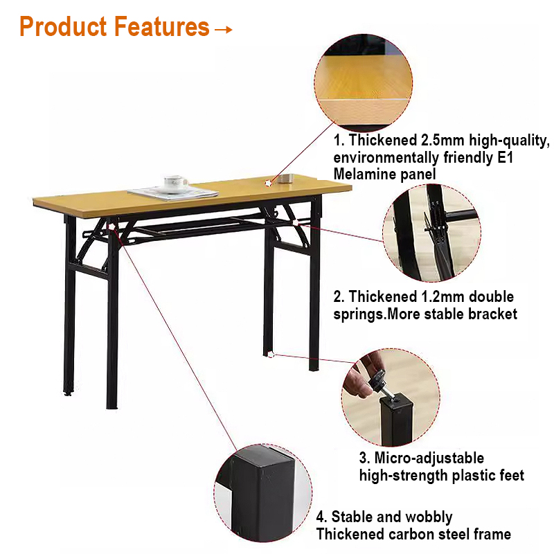GB 140/120/100/80CM Foldable Banquet Table Folding Table Meja Belajar ...