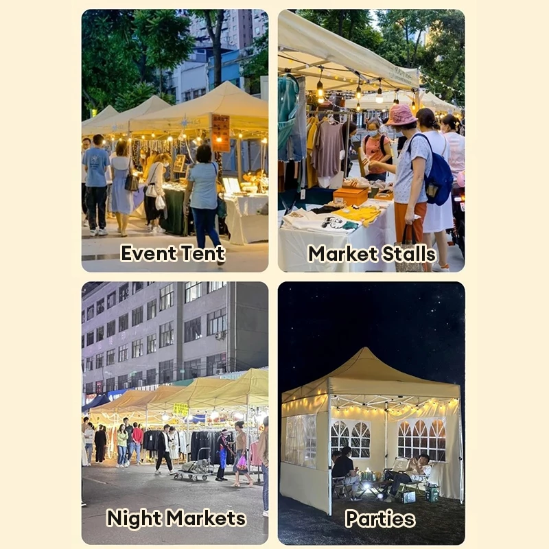 WTHB Night Market Canopy White Rod Portable Canopy Tent Full Set Khemah ...