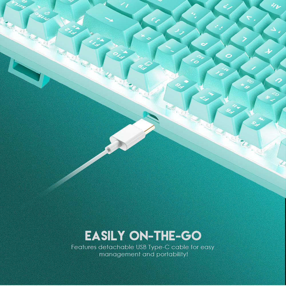 Fantech Maxfit87 MK856 Mechanical Keyboard | Mint Edition | Dual-Shot ...