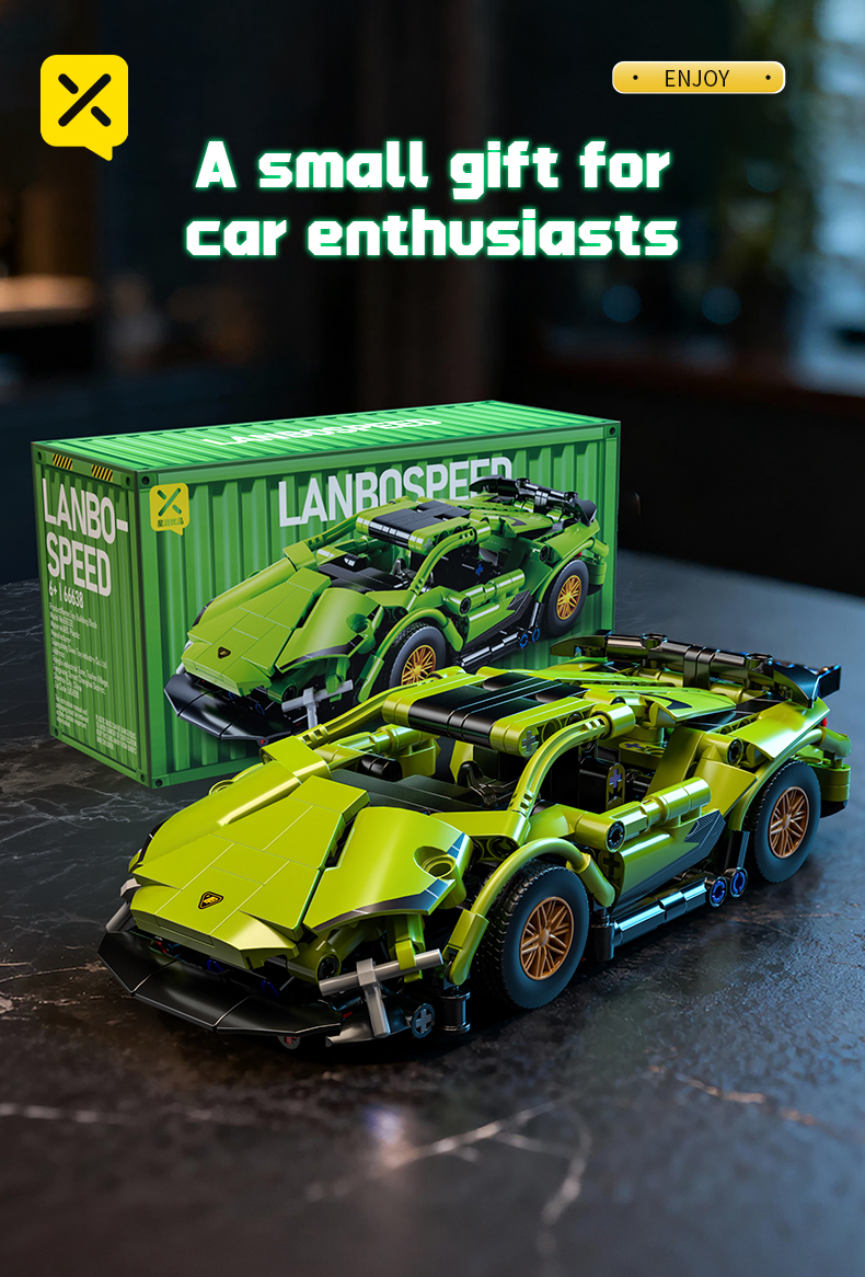 Lambo Blocks Car Supercar Building Blocks Car Model DIY Kereta Sukan ...