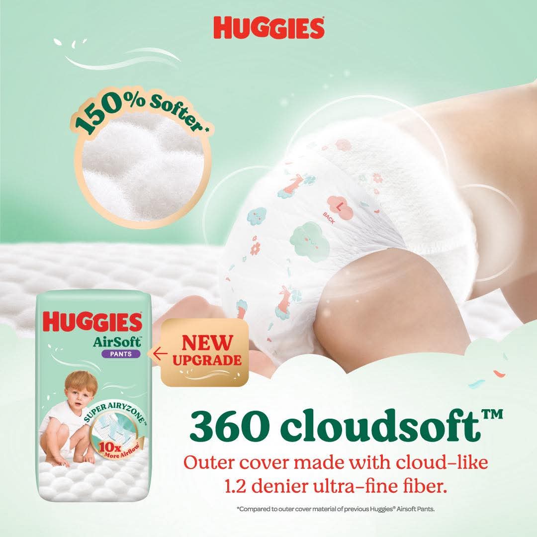 Huggies AirSoft Tape Comfort Fit Diapers M Size 6-12kg 208pcs Multipack ...
