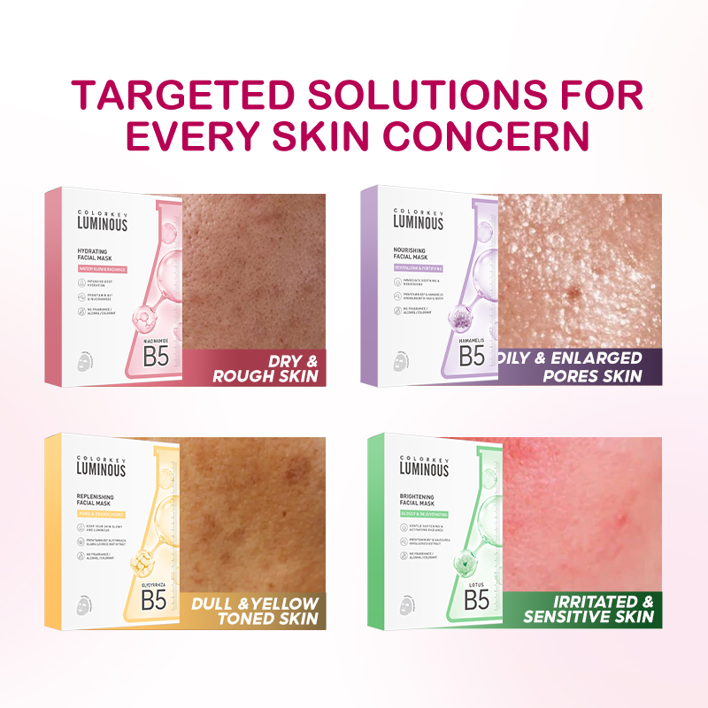 [Bundle of 4]COLORKEY LUMINOUS Facial Sheet Mask B5 Hydrating (10ea x ...