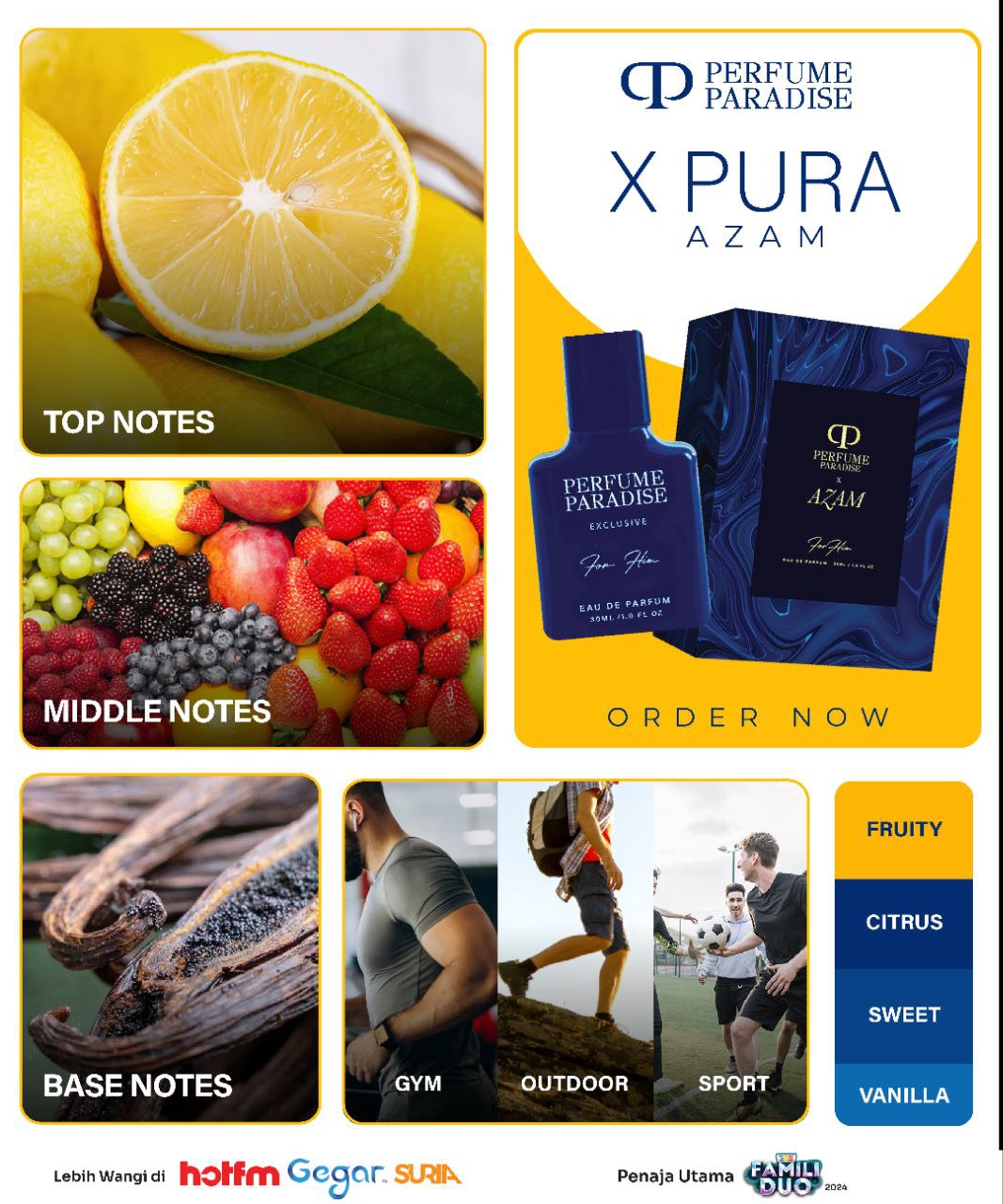 Perfume Paradise Azam Xpura & Titan (For Him) 10ml & 30ml Aliff Rakib The Champ & After Fight ...