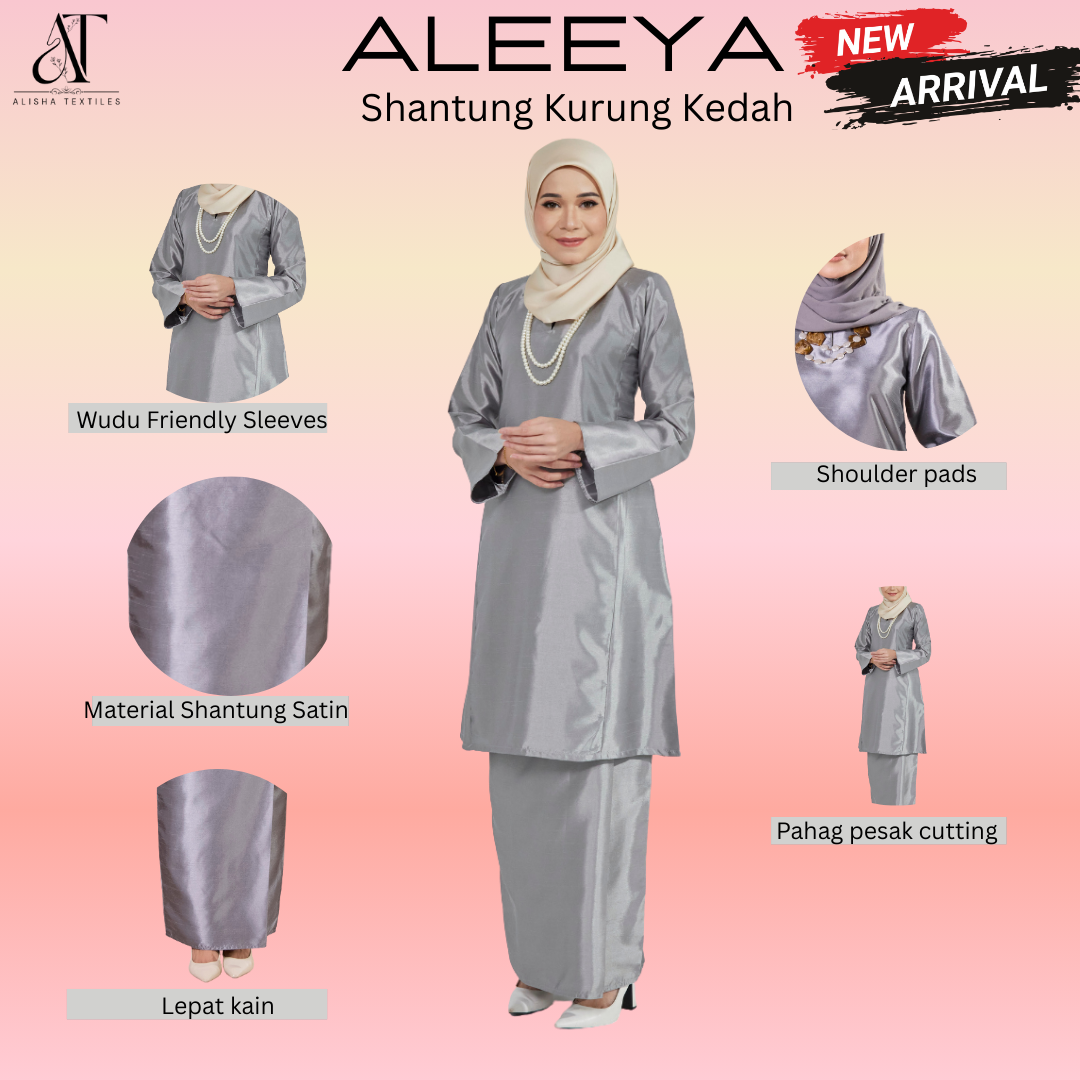 NEW RAYA 2026 LAILA BAJU KURUNG PAHANG BERPESAK SHANTUNG SILK PLAIN ...