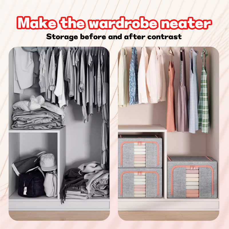 【StoreSmart】110L Foldable Storage Box Clothes Storage Linen Fabric with ...