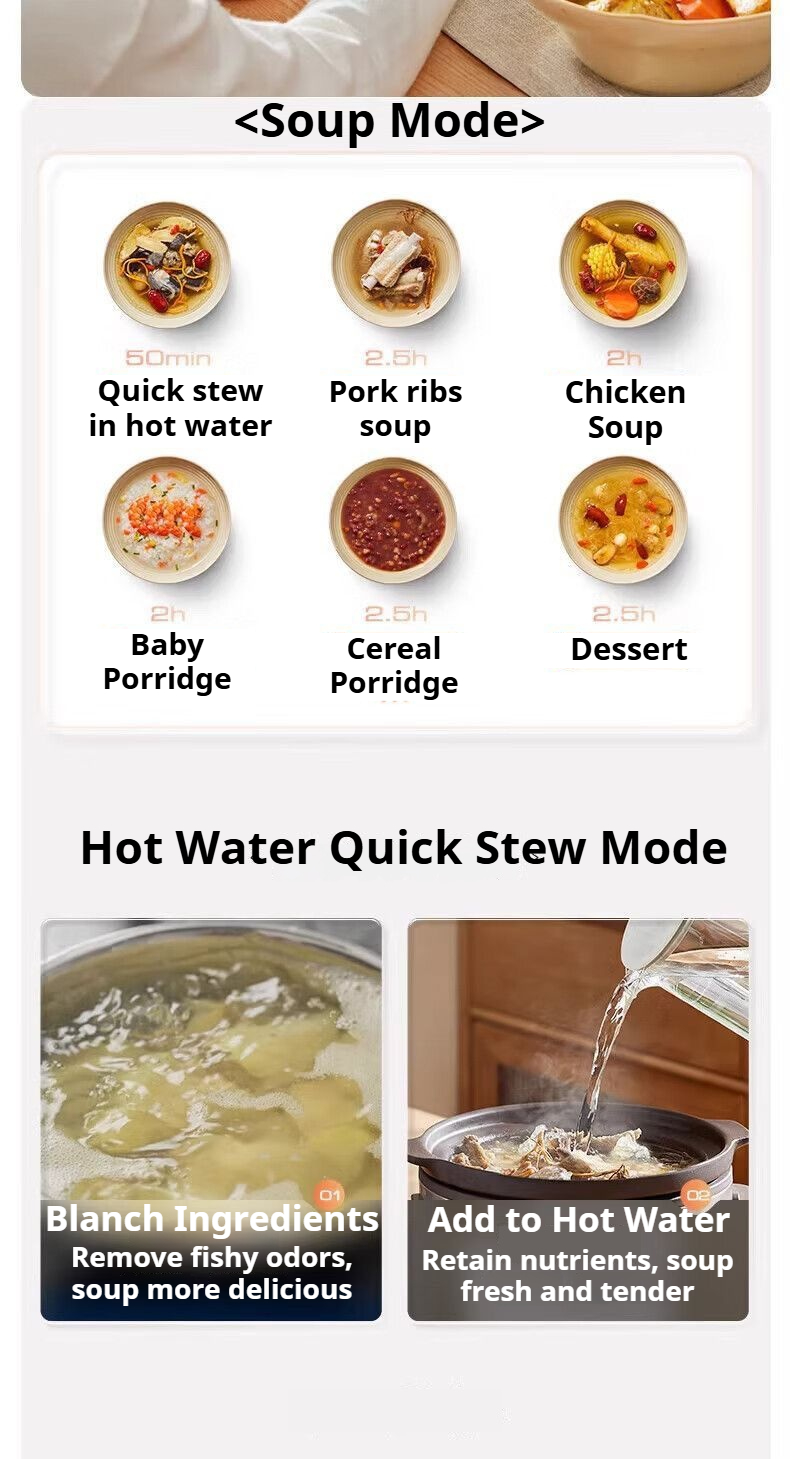 Midea Electric Stew Pot Household Purple Clay Ceramic Soup Cooker ...