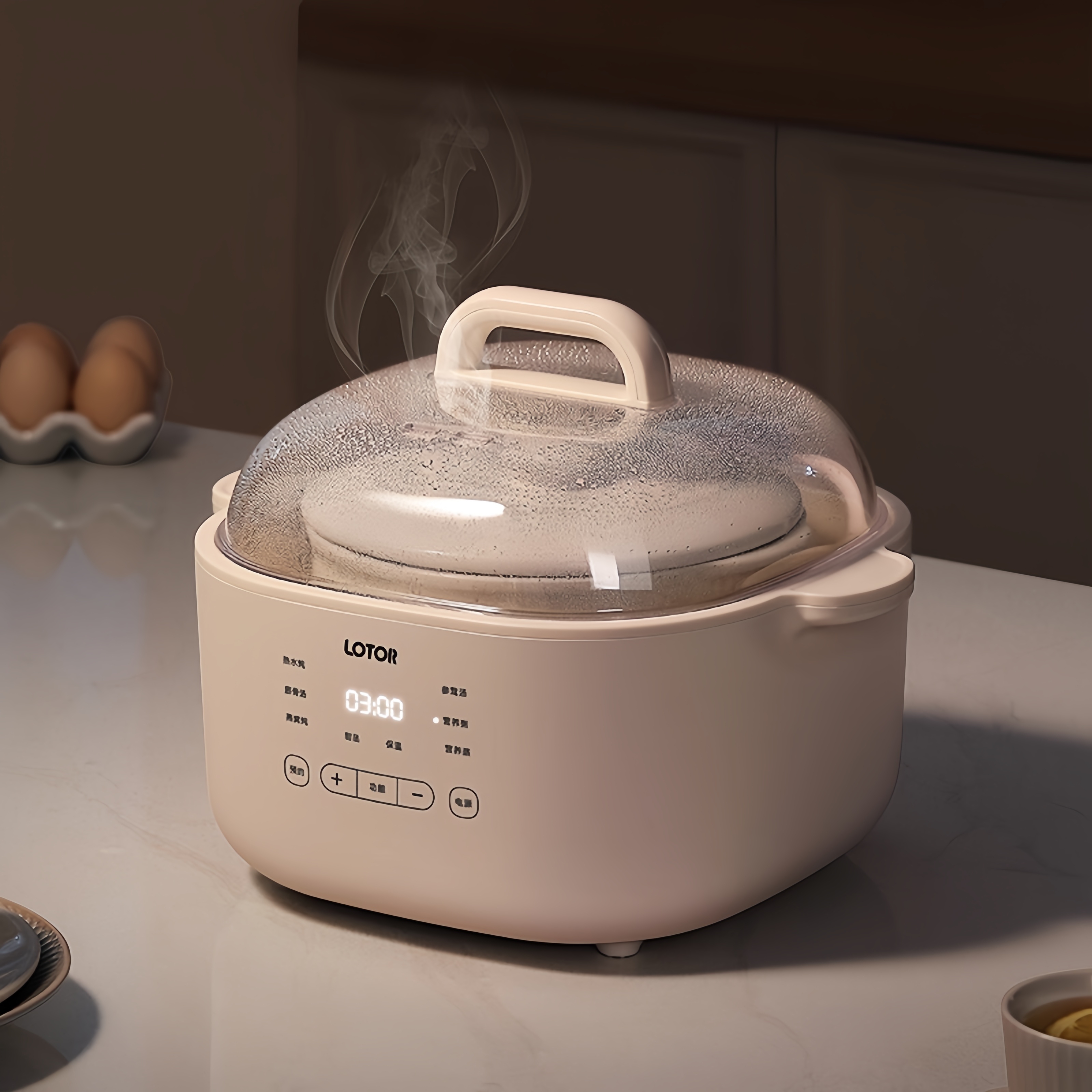 7L Auto Ceramic Slow Cooker with 24H Timer Water-proof Stew Pot for ...