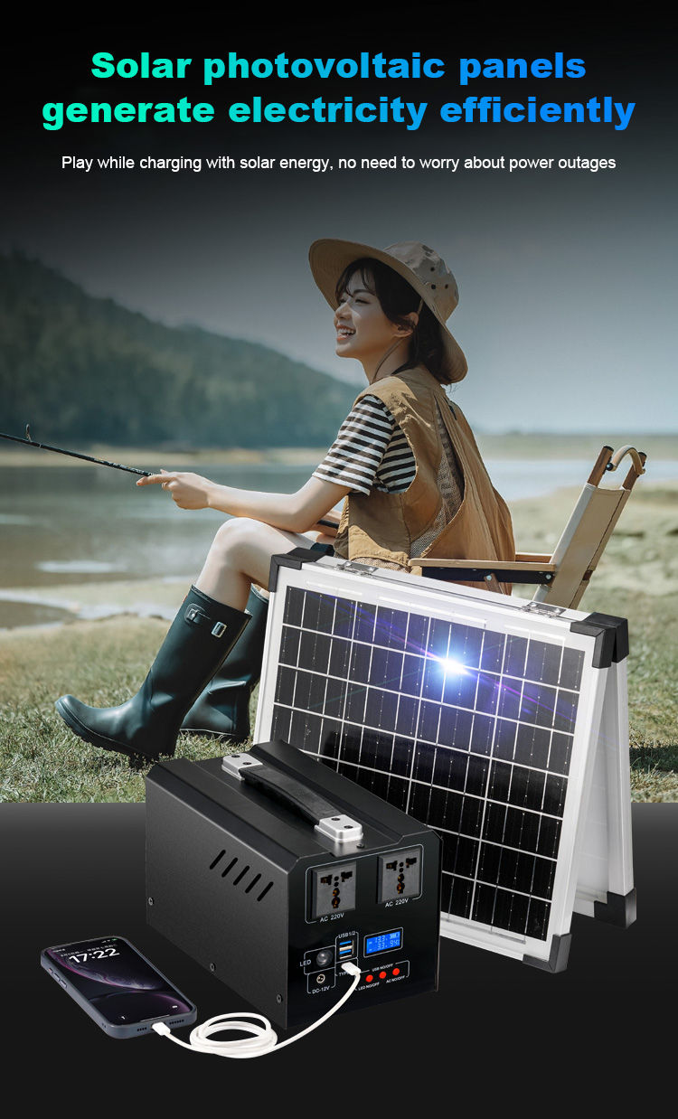 500W Portable Power Station 220V Outdoor Camping Power Pack Solar ...