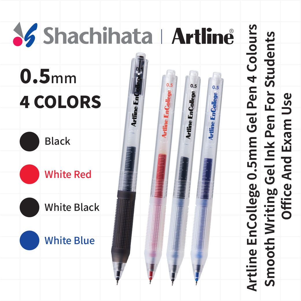 Artline EnCollege 0.5mm Gel Pen 4 Colours | Smooth Writing Gel Ink Pen ...