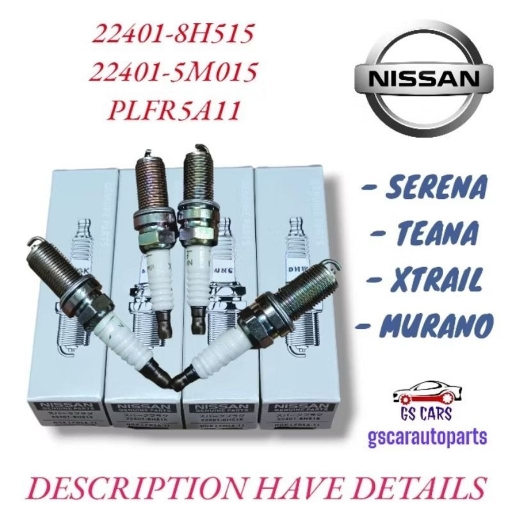 4pcs set Nissan engine spark plug serena C24/teana J31/xtrail T30 ...