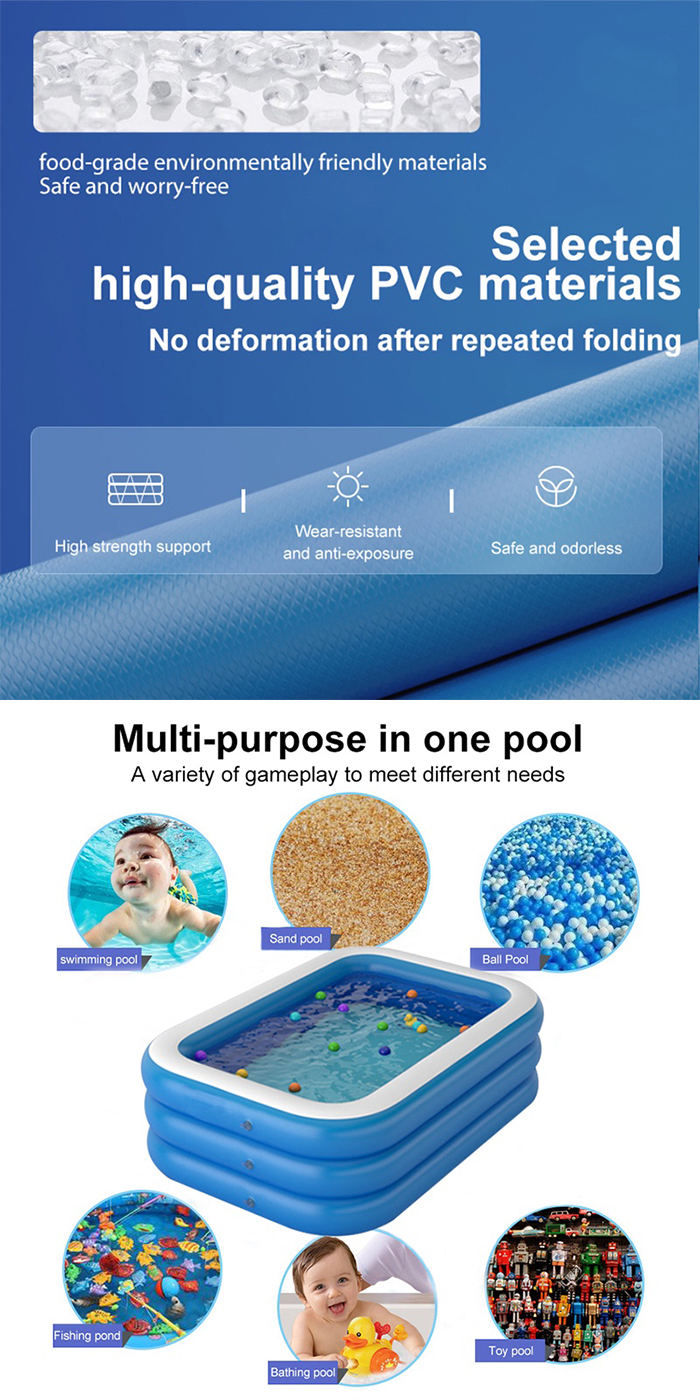 【READY STOCK】WTHB Inflatable Swimming Pool Kids Family Rectangular 3 ...