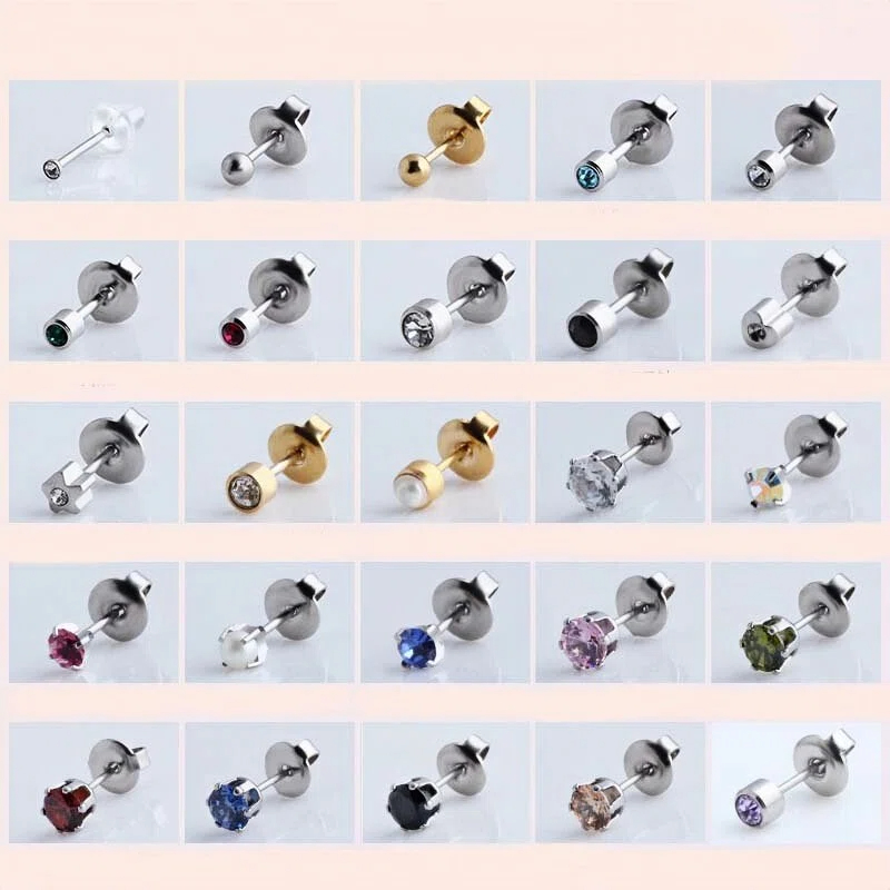 1pc Disposable Ear Piercing Tool Set with Earing Hypoallergenic Ear ...