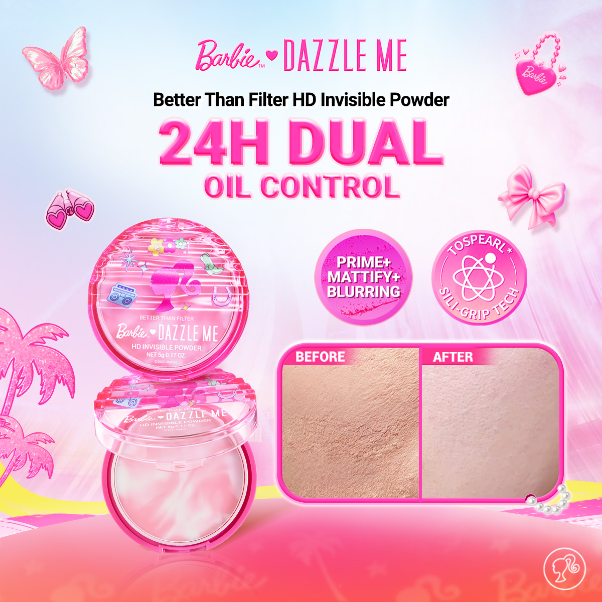 [BARBIE LIMITED EDITION] 4PCS Makeup Set Dazzle Me x BARBIE (Powder ...
